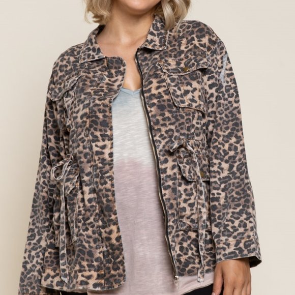 POL | Jackets & Coats | Nwt Pol Plus Size Vintage Leopard Twill Jacket ...